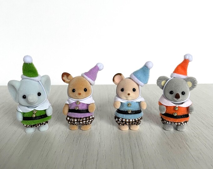 Calico Critters Christmas, Little Sylvanian Elves, Santa Hat Fairytale ...