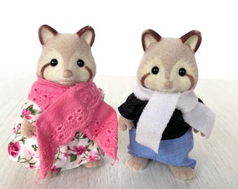 Calico Critters Sylvanian Families Mulberry Racoon Girl Baby Sitting - Etsy