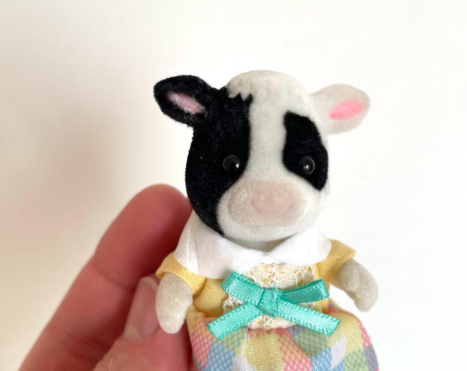 Calico Critters Friesian Cow Little Girl, Sylvanian Fresian Cow Sister ...