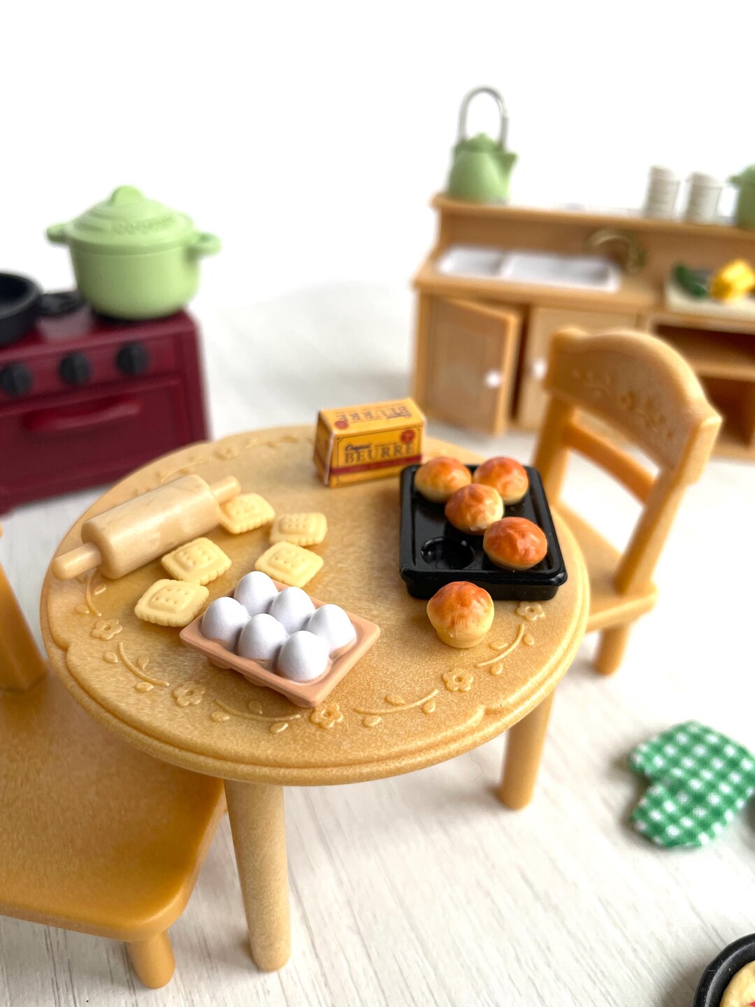 Customized Calico Critters Kitchen Set With Vintage and New Items ...