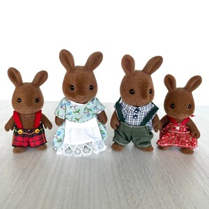 Calico Critters Brown Wildwood Rabbit Family, Vintage Sylvanian ...