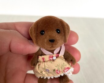 Calico Critters Vintage Chocolate Labrador Dog Mother With Gripping ...