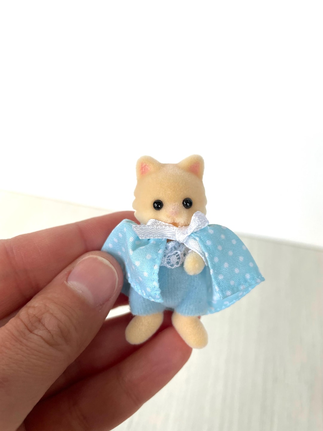 Sylvanian Families Chantilly Cat Baby, Jacques in Blue Polkadot Gown - Etsy