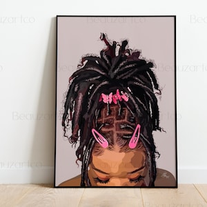 Printable Black Woman With Locs Wall Art, Black Art Prints, Black Owned ...