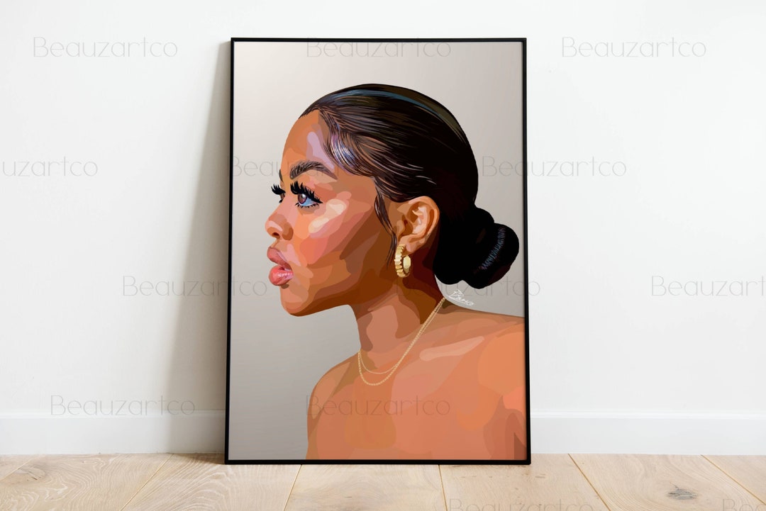 Black Art Prints Black Woman Portrait Wall Art, Black Girl Art, Black ...