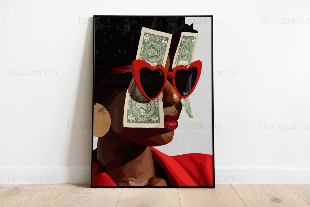 Black Art Prints | Boss Lady Art, Girl With Cash Art, Money Art ...