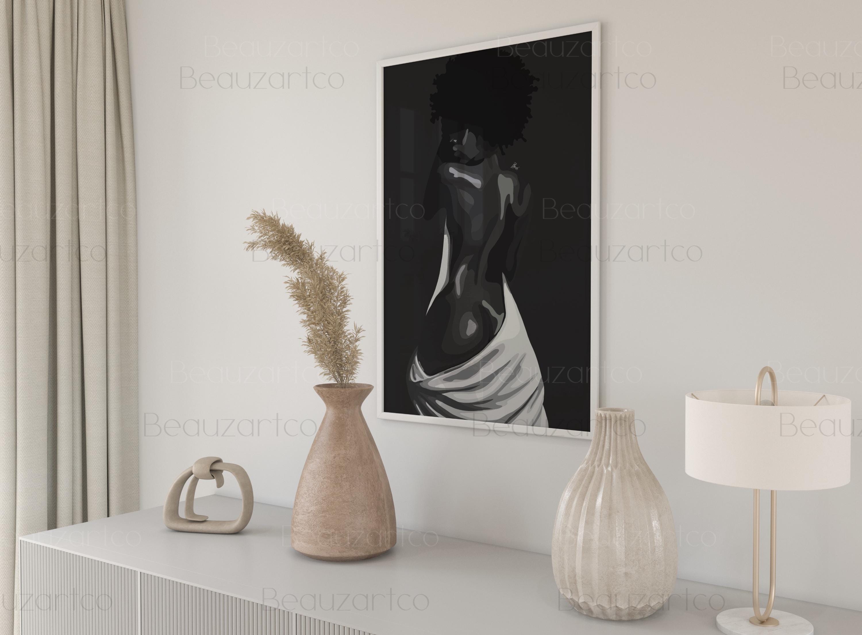 Naked Black Woman Wall Art Black And White Art Black Art Prints
