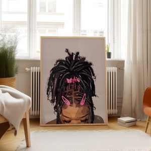 Printable Black Woman With Locs Wall Art, Black Art Prints, Black Owned ...
