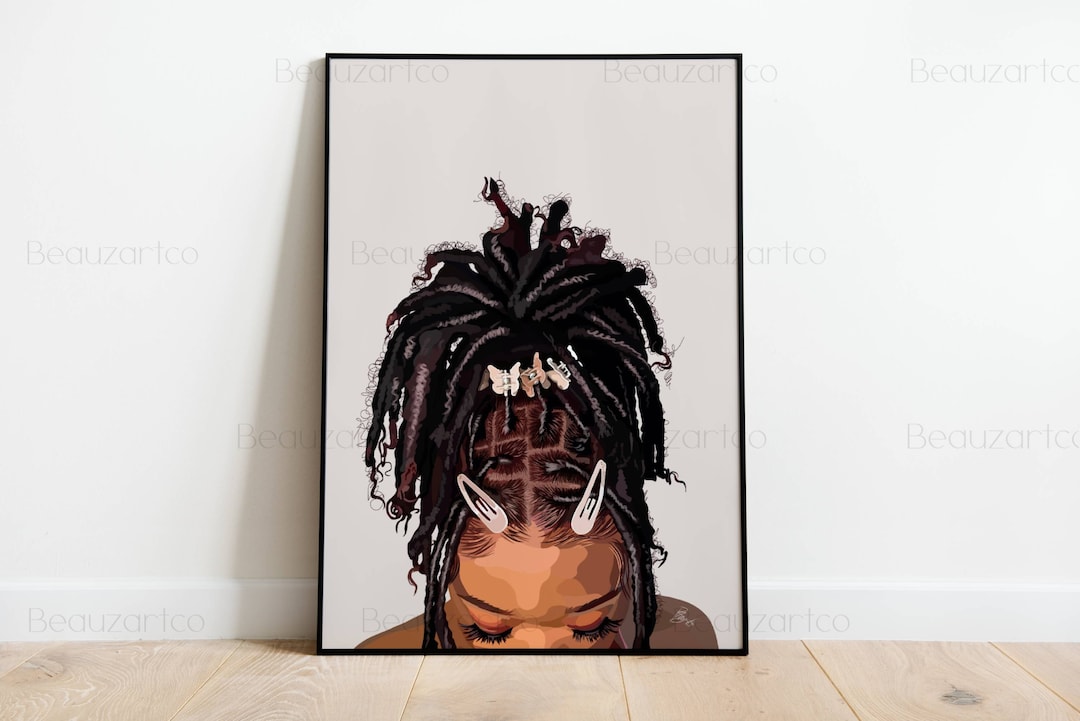 Printable Black Woman With Locs Wall Art, Black Art Prints, Black Owned ...