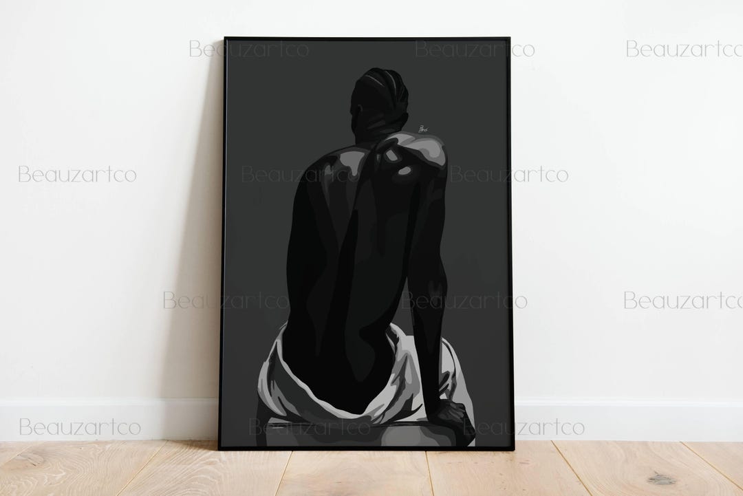 Black African Man Wall Art, Black Man Art, Black Art Print, Black ...