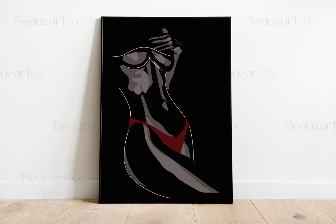 Printable Female Body Art Dark Art Print Abstract Naked Female Nude
