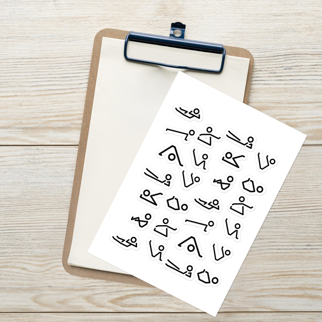 Pilates Exercise Sticker Sheet | Abstract Line Art - Etsy