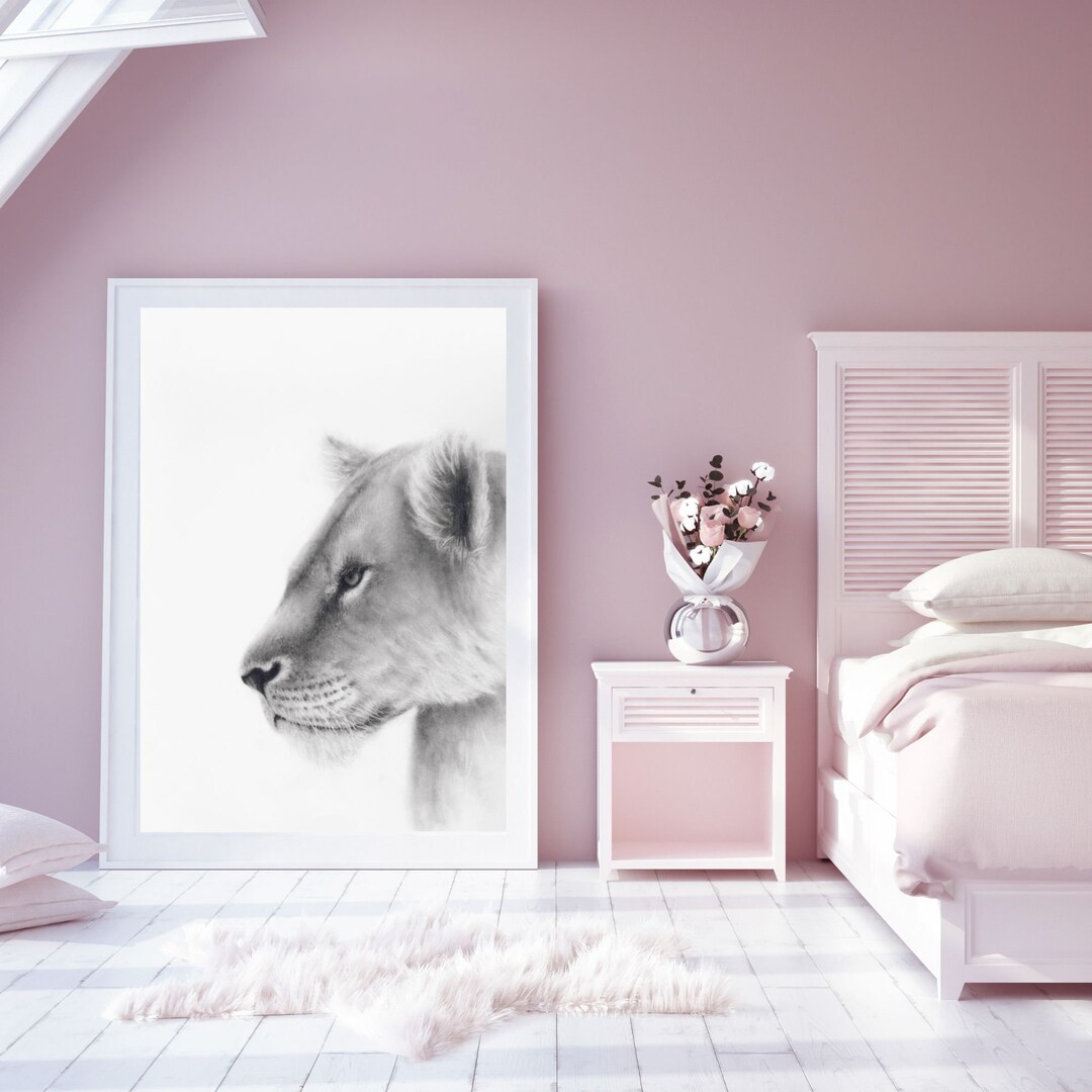 Beautiful Lioness Print, Wall Art, Animals, Lioness Art, Digital ...