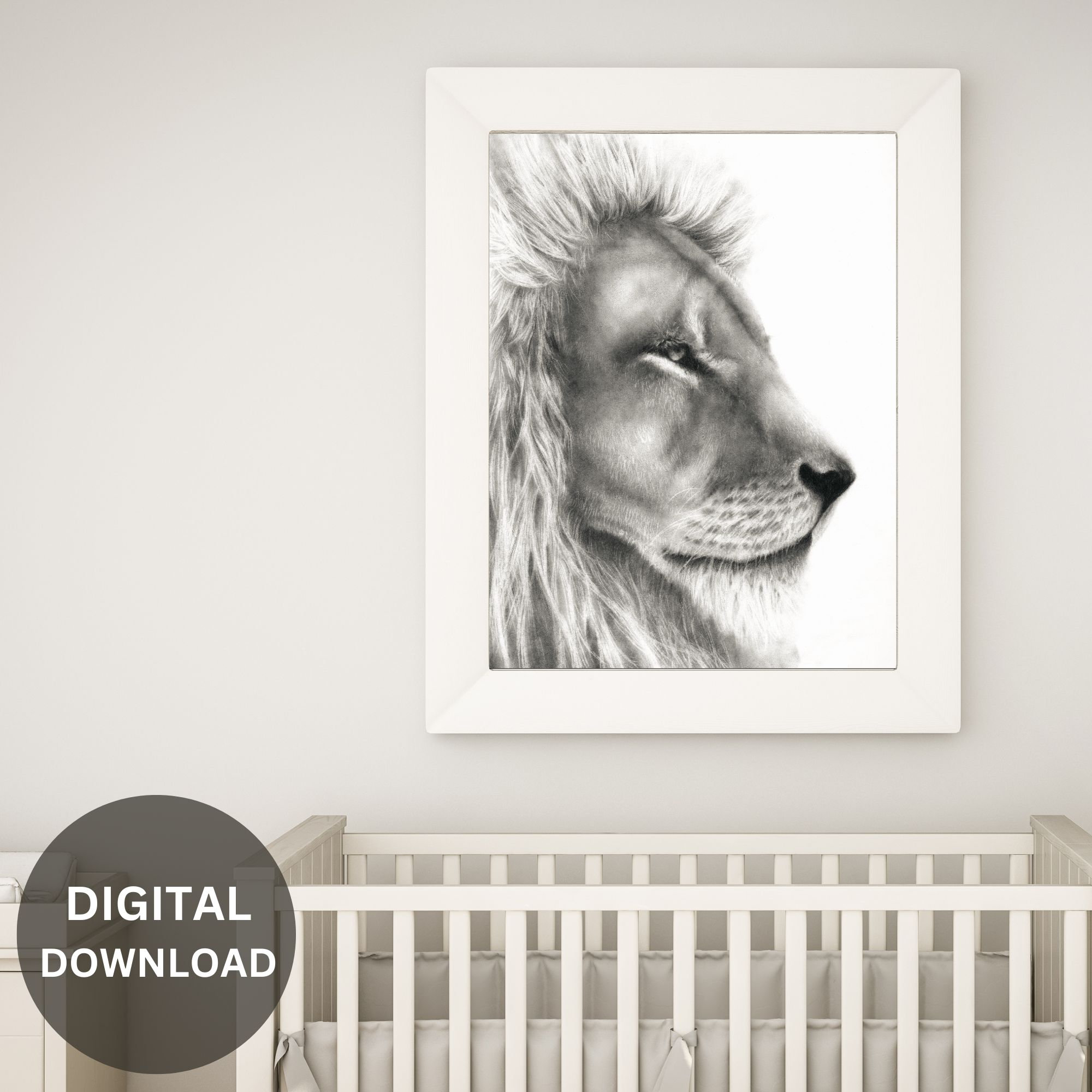Beautiful Lion Drawing Print Wild Animal Poster Printable - Etsy