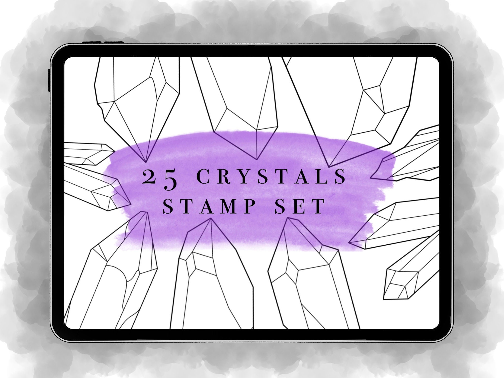 25 Crystal Brushes for Procreate Geode Crystal Stamp Set Crystal ...