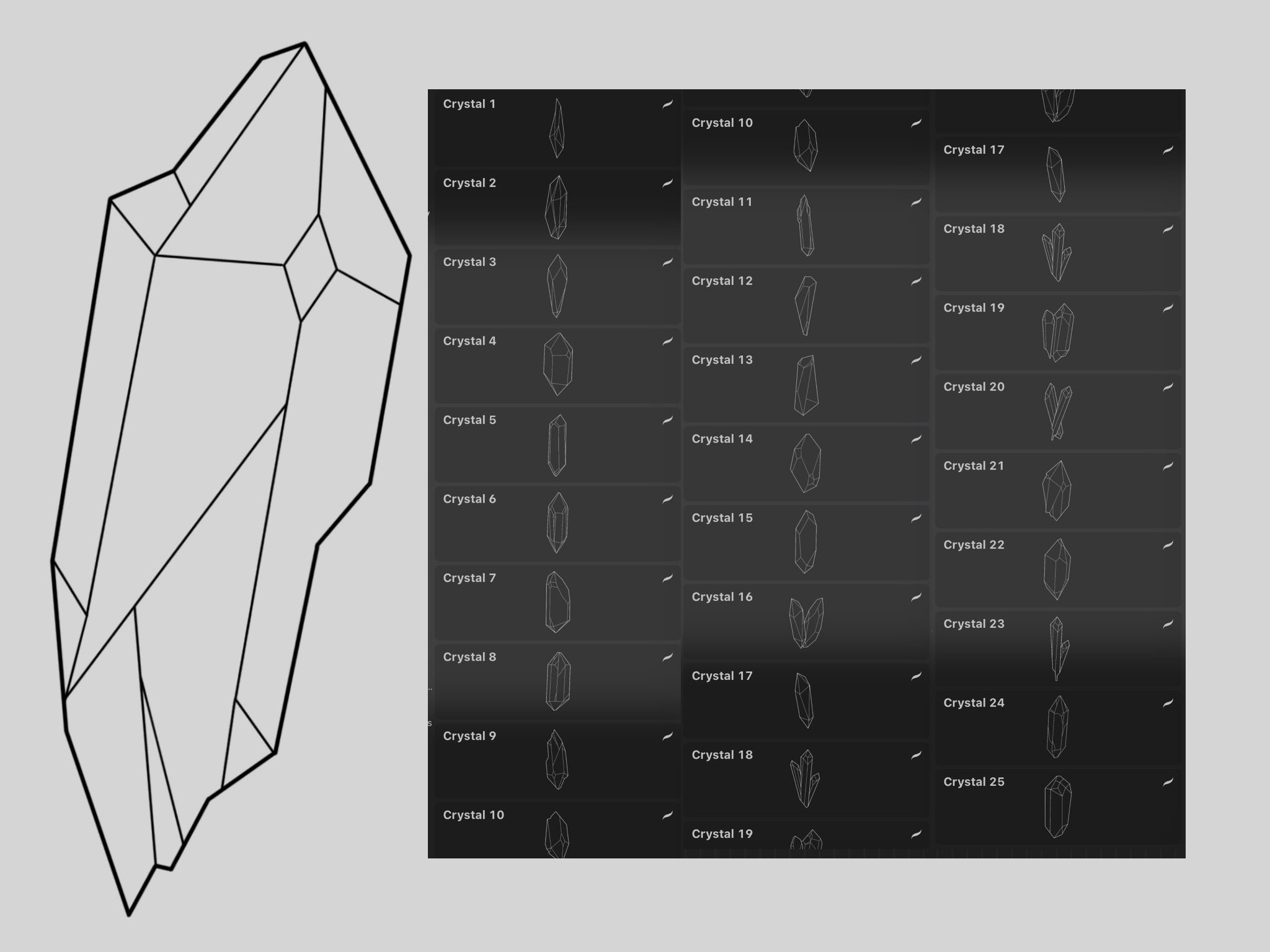 25 Crystal Brushes for Procreate Geode Crystal Stamp Set Crystal ...