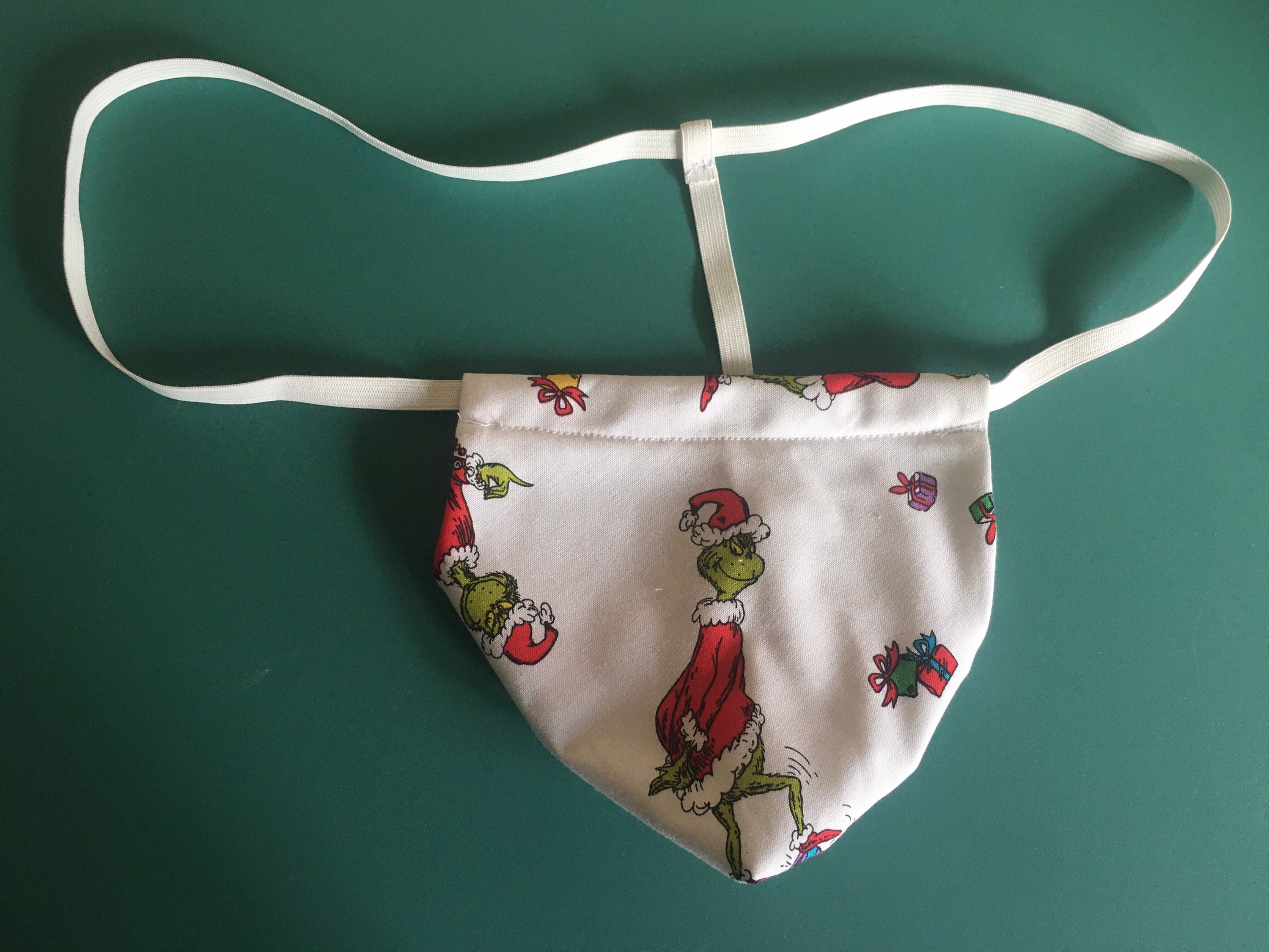 Mens White Grinch Who Stole Christmas Gstring Thong Sexy Male Etsy