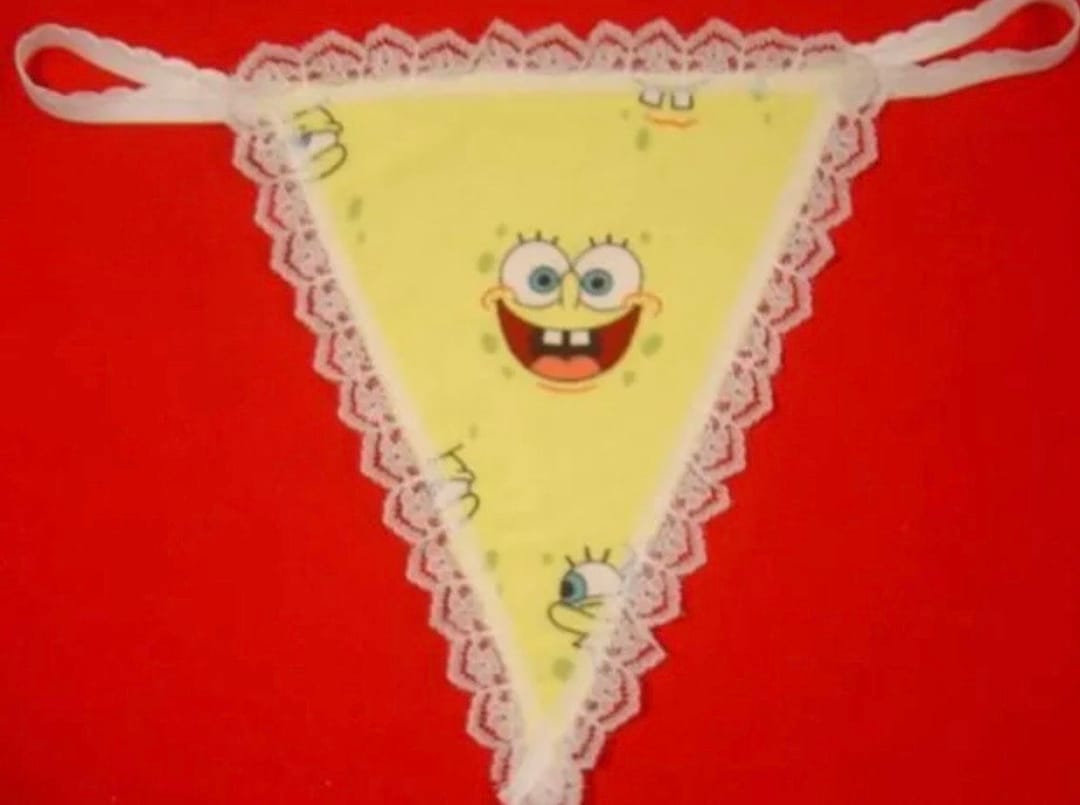 New Womens SPONGEBOB SQUAREPANTS String Thong Smiley Panty Underwear - Etsy
