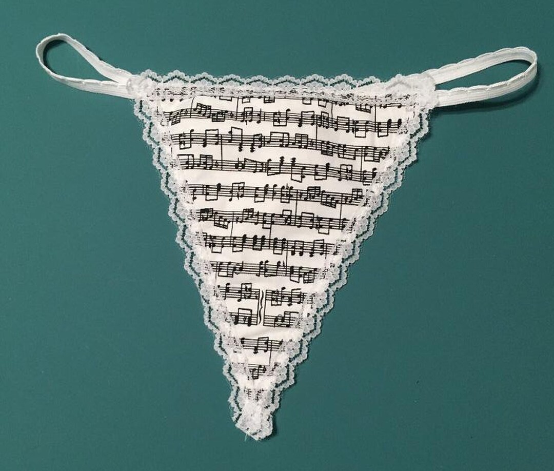 Womens MUSIC NOTES Sheet String Thong Underwear - Etsy