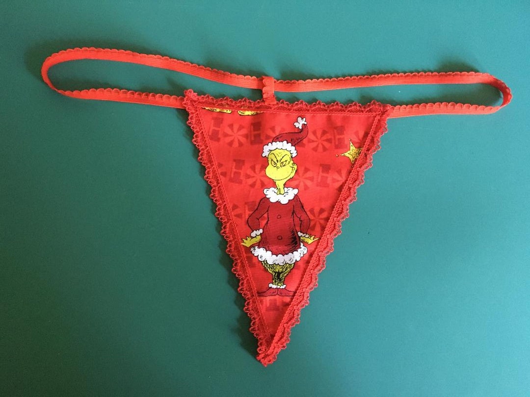 Womens Red GRINCH Who Stole Christmas String Thong Panty Underwear - Etsy