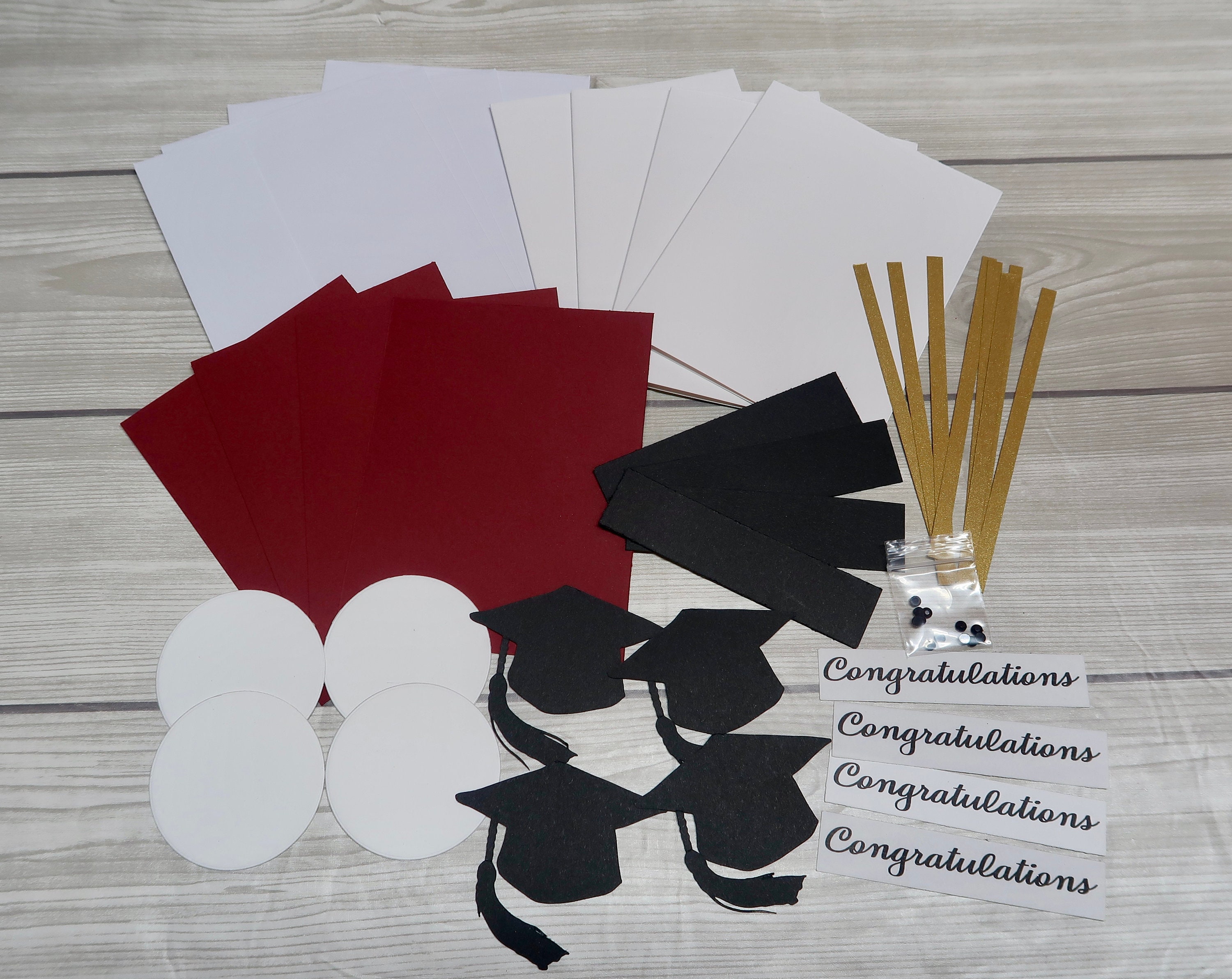 Maroon & Gold Graduation Card Making Kit: DIY Congratulations Cards - Etsy