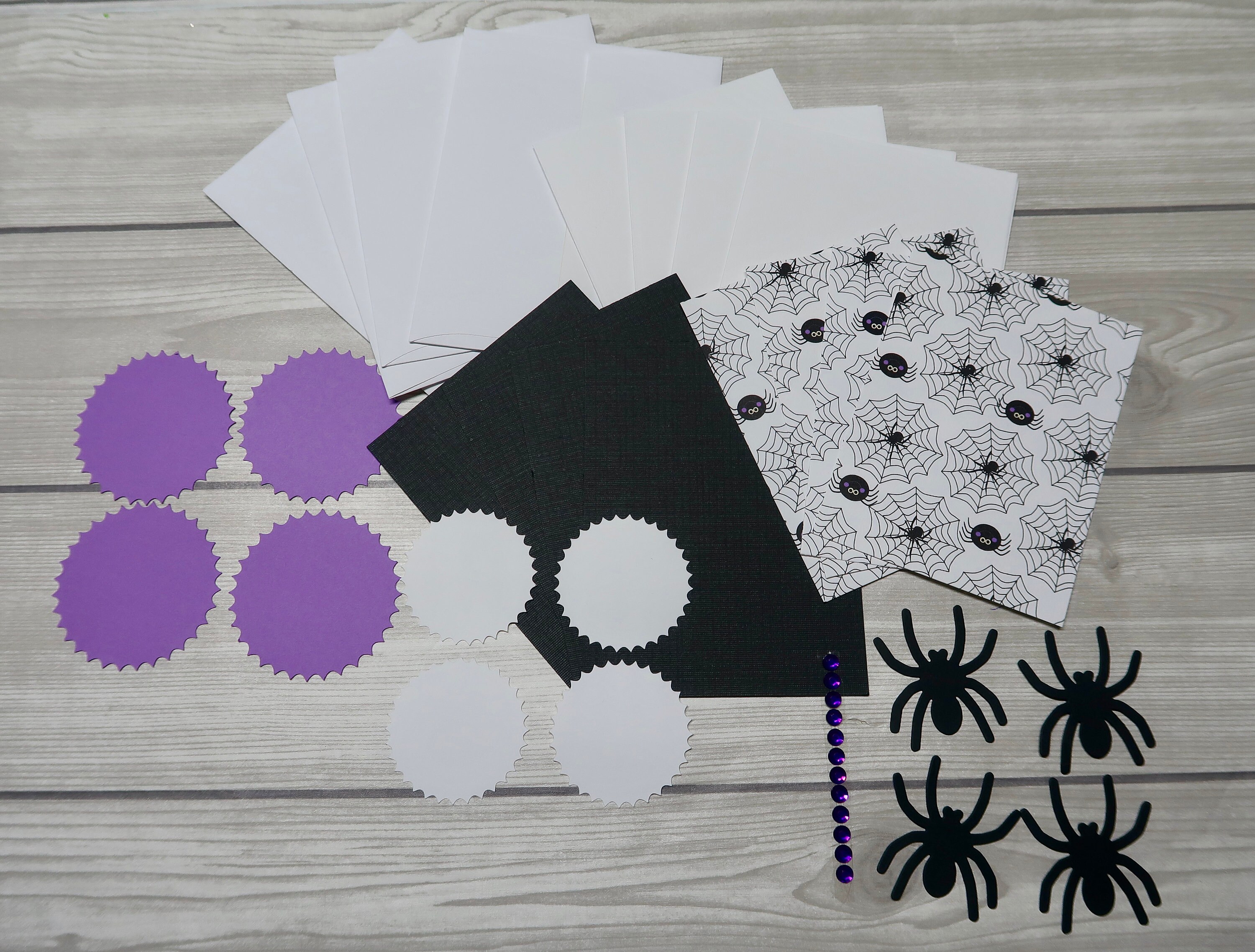 Spider DIY Card-kit Spiderweb Halloween Card Kit Purple - Etsy