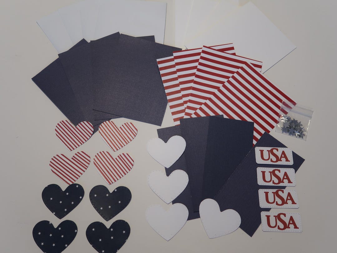 USA Heart Card Kit: Patriotic Cards for Troops & Veterans - Etsy