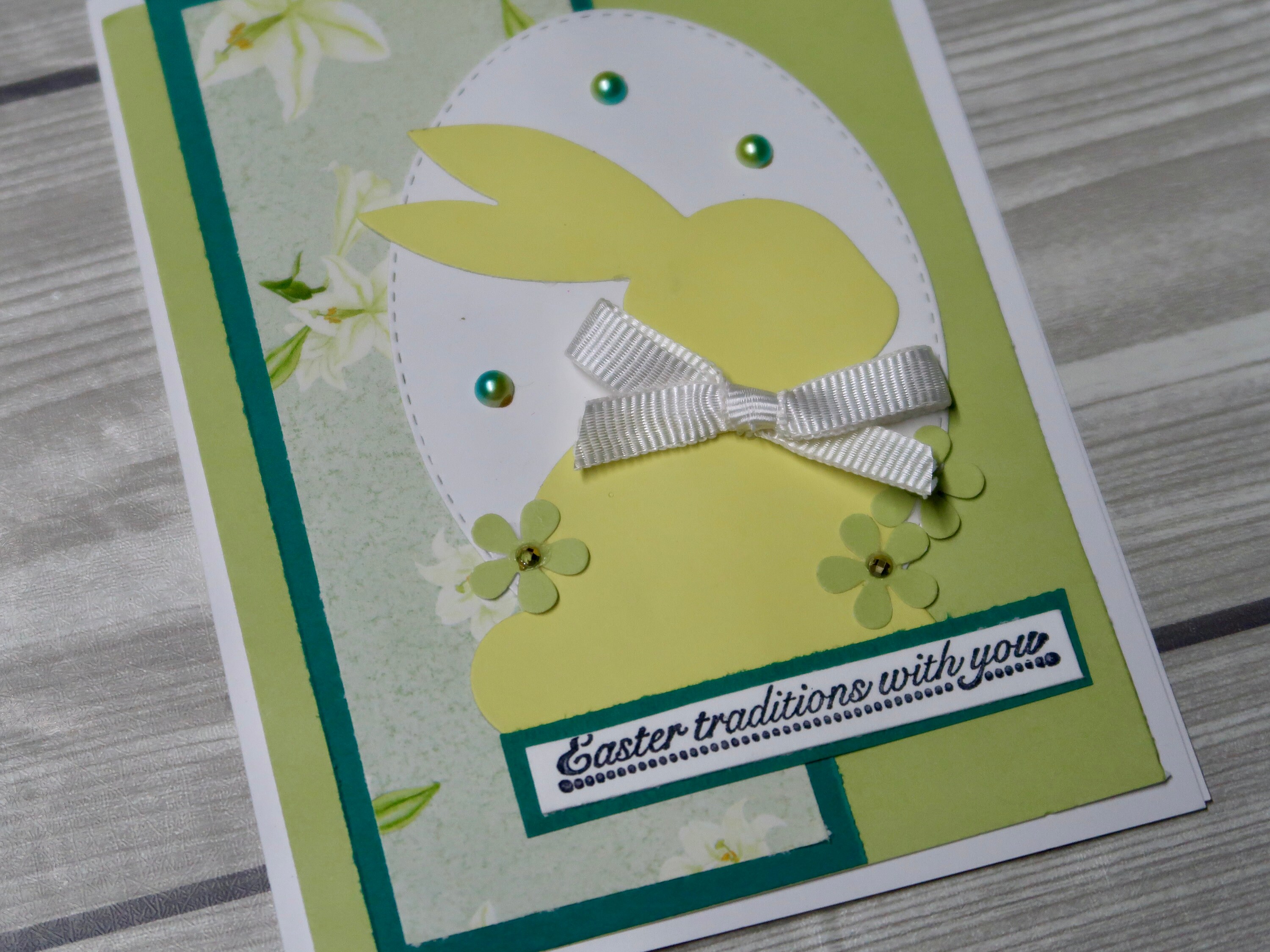 Bunny Easter Traditions Card Kit, DIY Card Making Kit, Yellow and Green ...