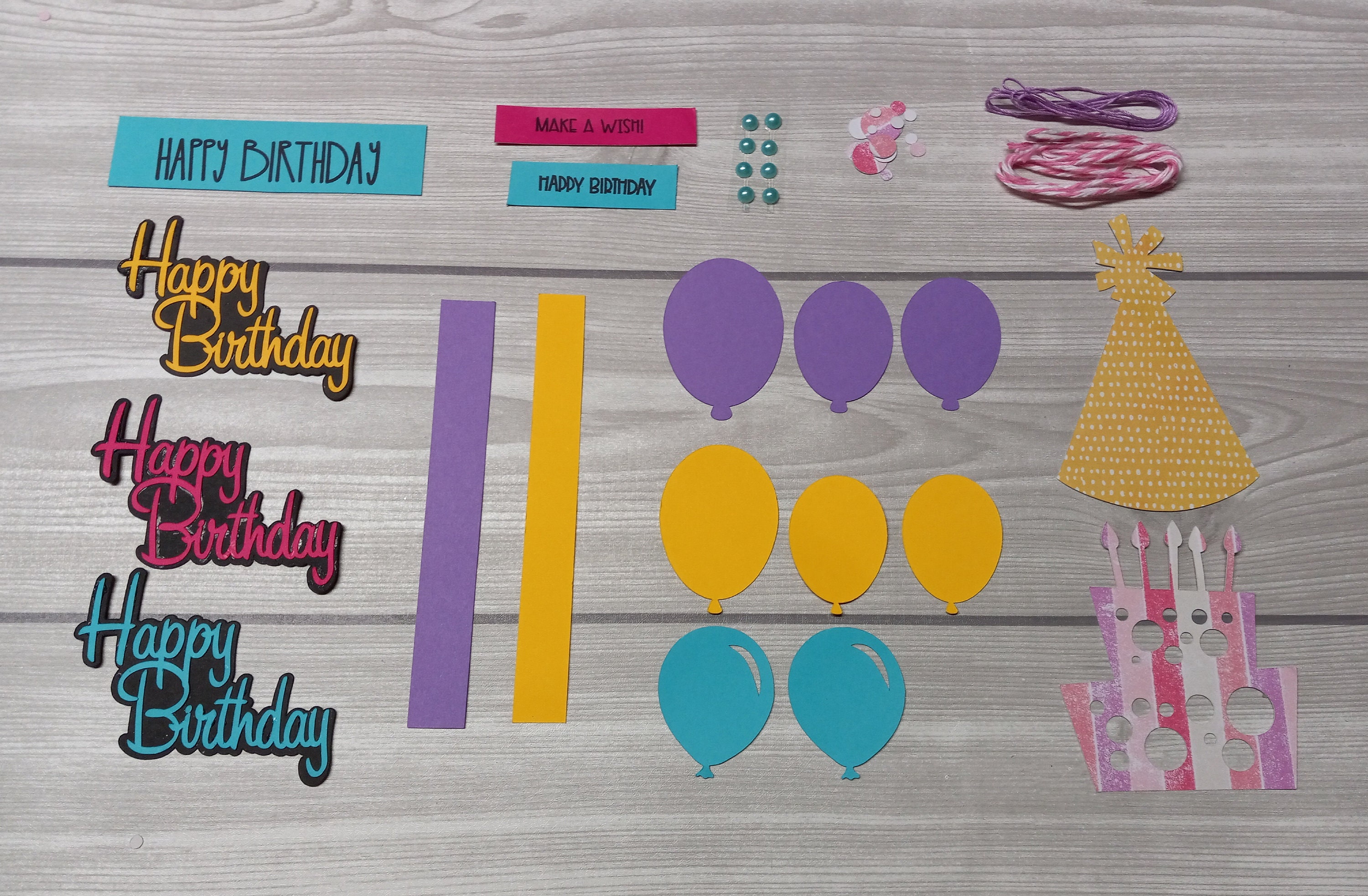 DIY Birthday Card Kit, Birthday Card Kit, Do It Yourself Birthday Kit ...
