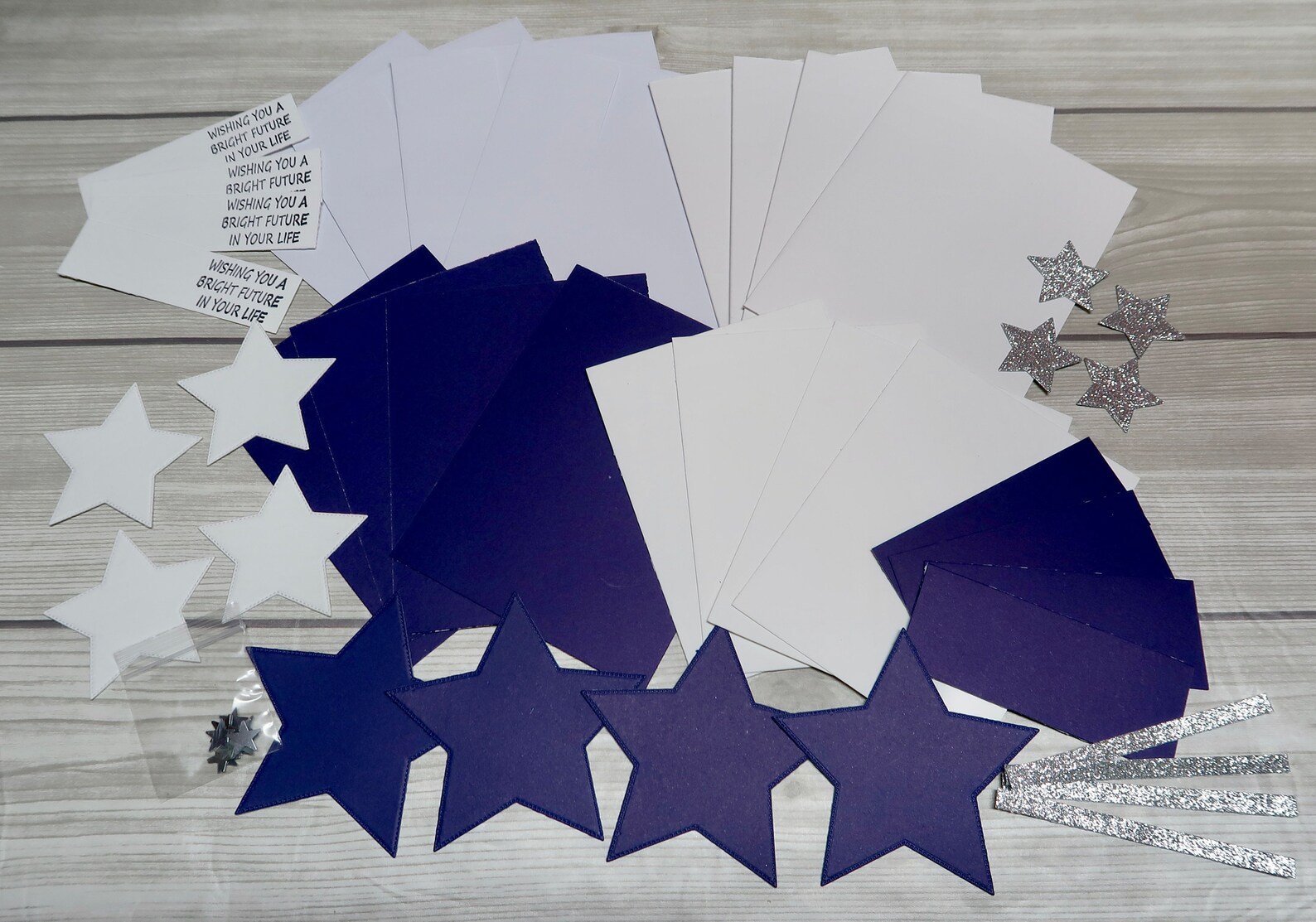 Blue & White Star Graduation Card Kit: Handmade DIY (makes 4) - Etsy