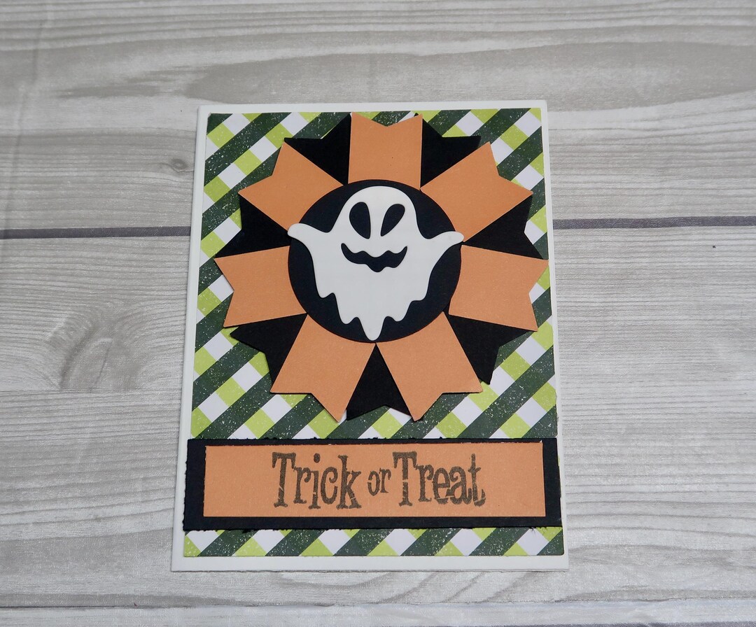 Trick or Treat Ghost Greeting Card Kit, DIY Trick or Treat Card Making ...