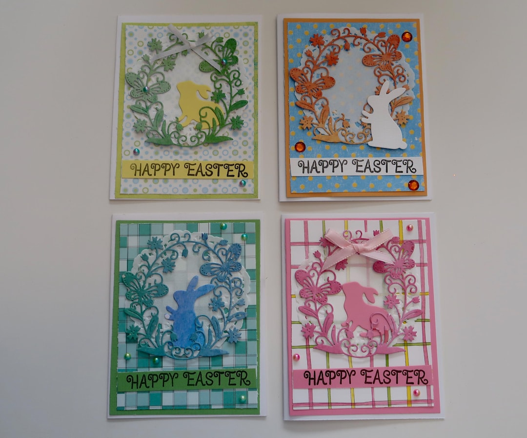 Easter Bunny With Butterflies, Easter Cards, DIY Cards, Easter Spring ...