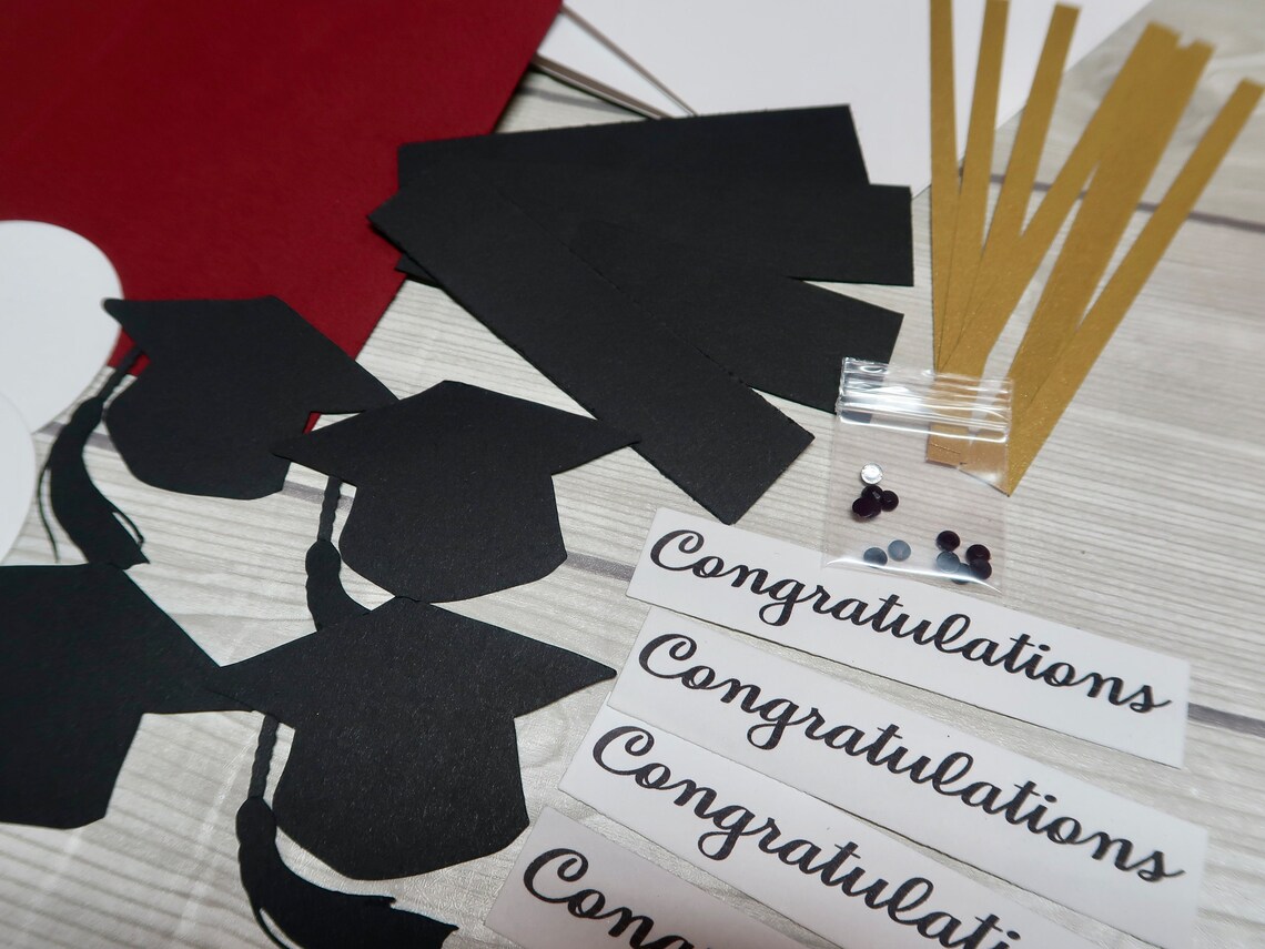 Maroon & Gold Graduation Card Making Kit: DIY Congratulations Cards - Etsy