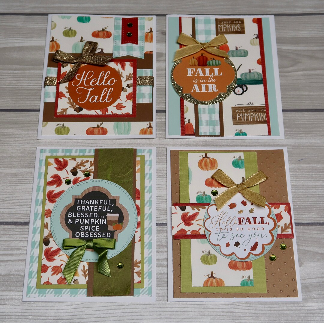 DIY Fall Pumpkin Leaves Precut Card Making Kit, Easy Card Making Craft ...