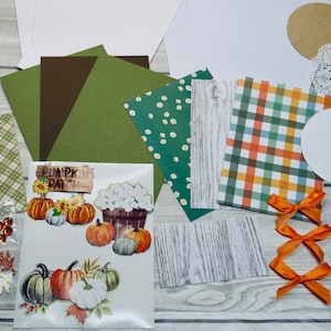Pumpkin Patch Fall Card Making Kit: Handmade A2 Cards - Etsy