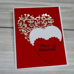 Lace Heart Valentine's Card Kit: DIY Gold & Red, Makes 4 - Etsy