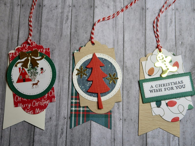 Layered Handmade Christmas Tag Kit, Precut Easy to Assemble Gift Tags ...