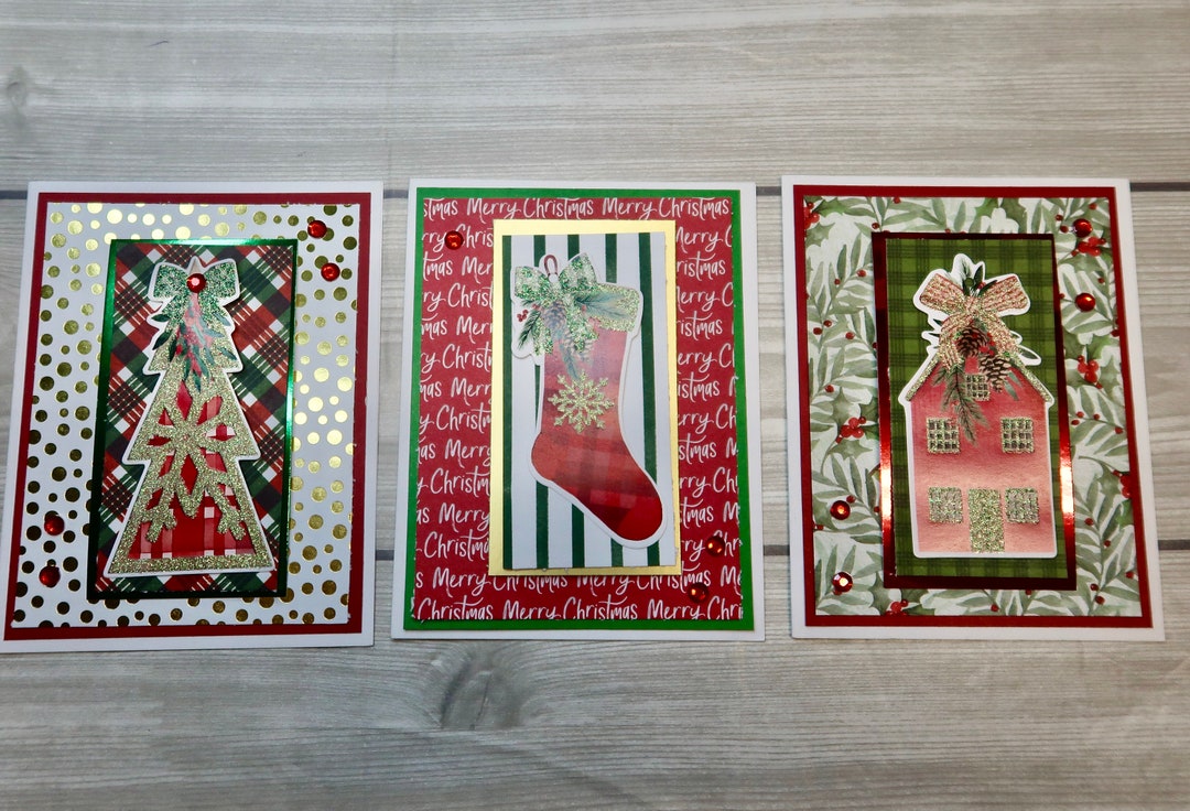 DIY Metallic Christmas Greeting Cards, Shinny Handmade Christmas Cards ...