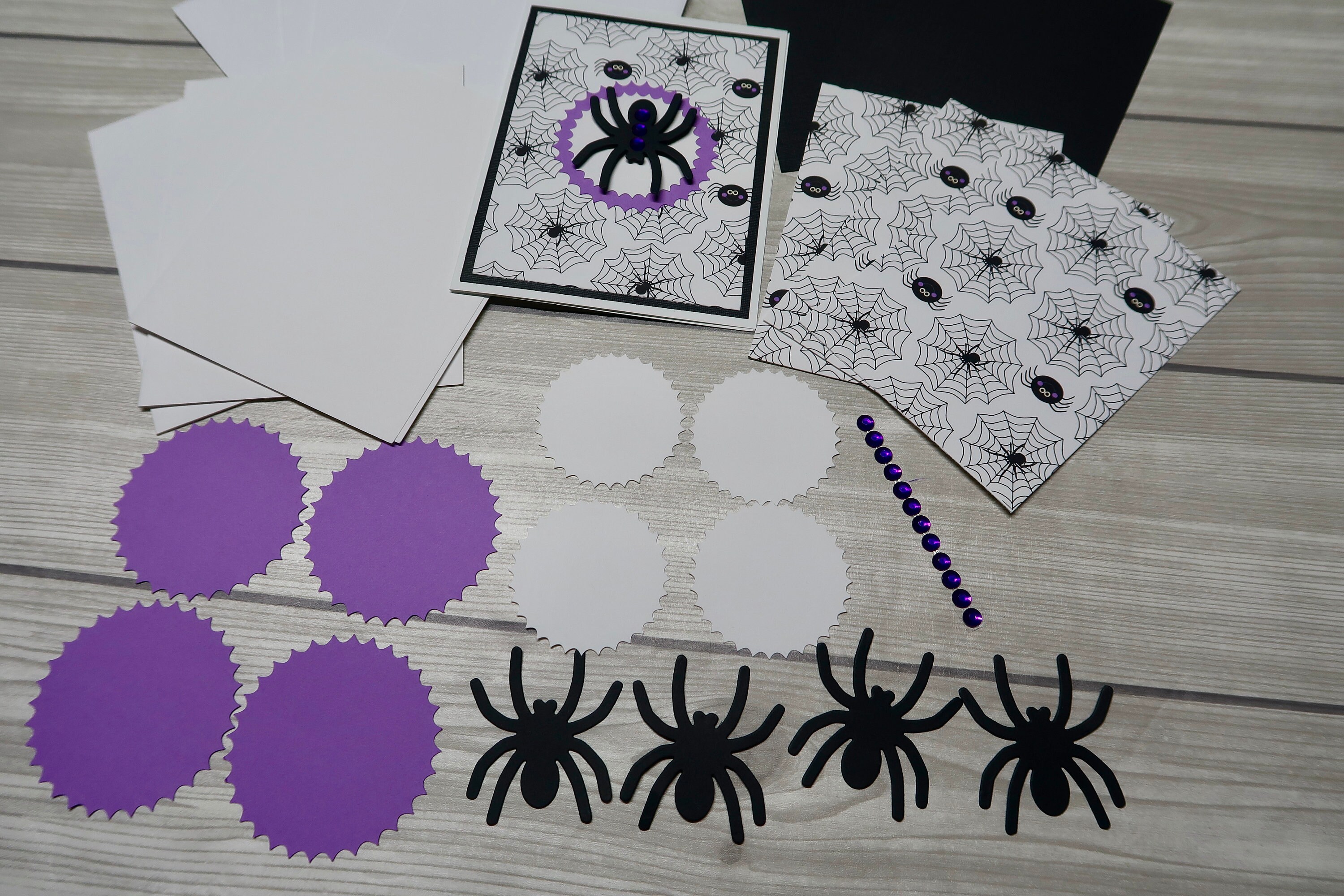 Spider DIY Card-kit Spiderweb Halloween Card Kit Purple - Etsy