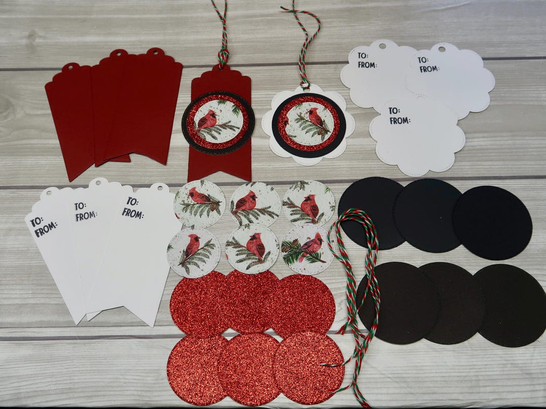 Red Cardinal Christmas Gift Tags, Red Cardinal Christmas Bird, DIY ...