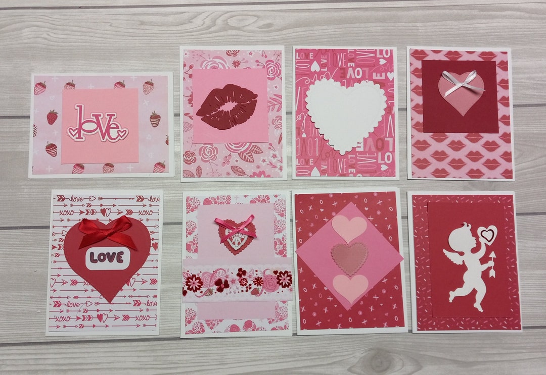 DIY Valentine's Day Card Kit: 8ct Precut Craft Card Making - Etsy