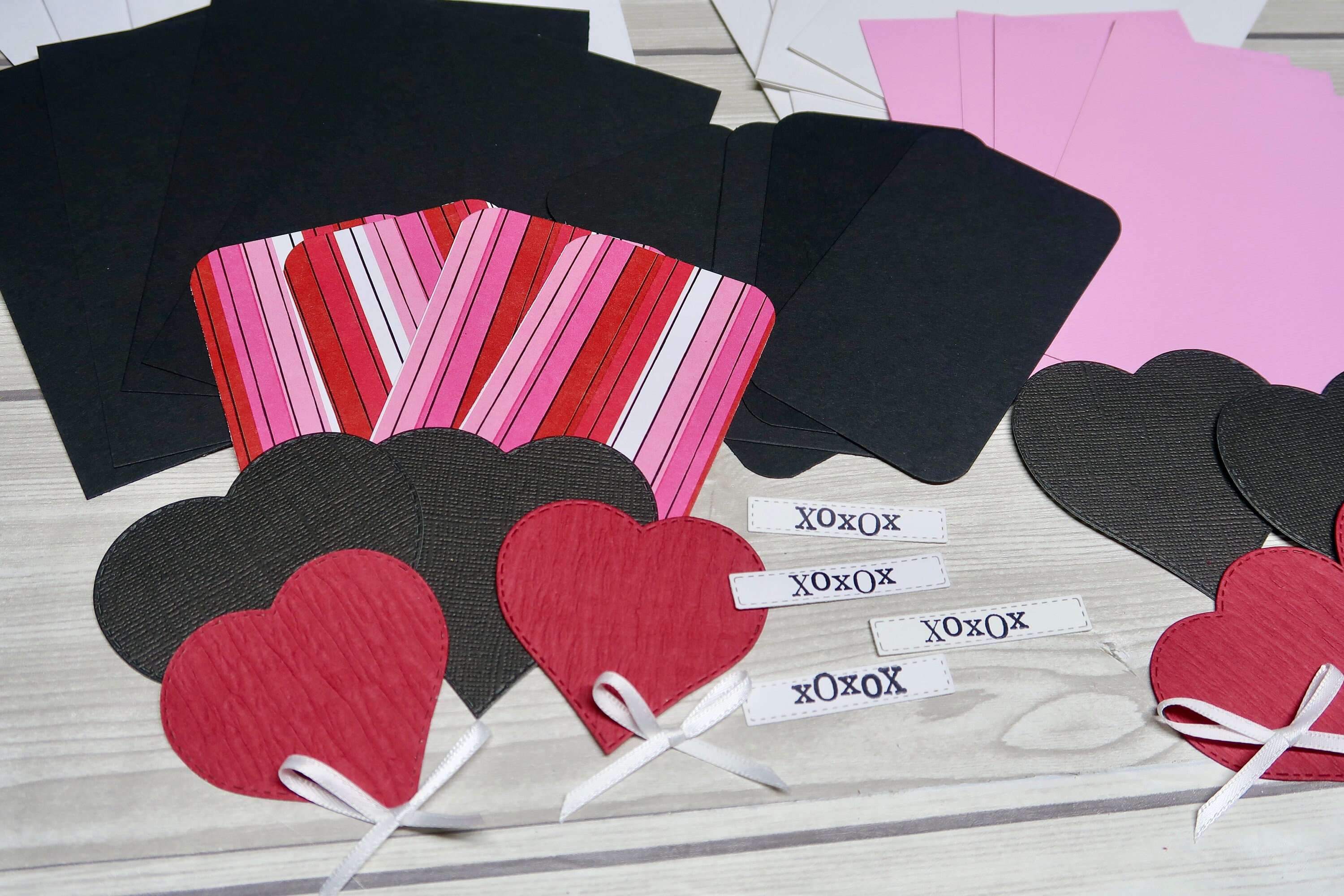 Textured Heart Red Valentine's Day Card Kit, DIY Card Making, Precut ...