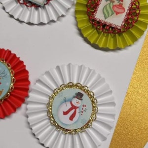 Christmas Rosettes Winter Rosettes Handmade Paper Rosettes - Etsy