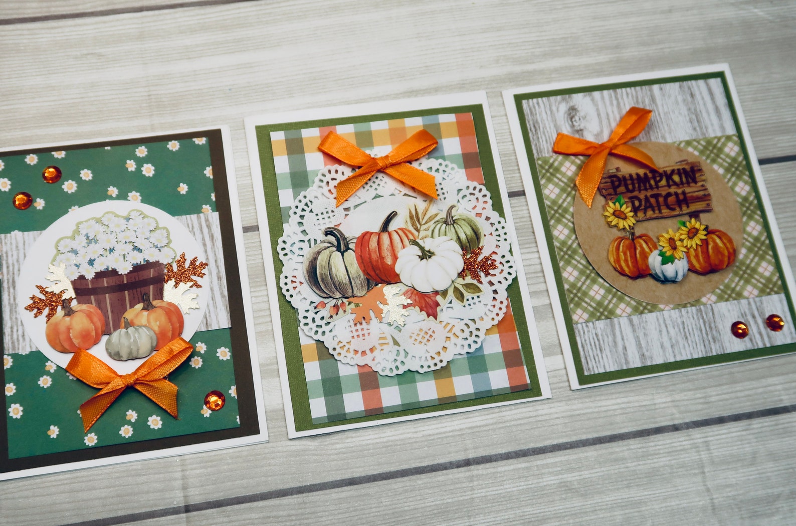 Pumpkin Patch Fall Card Making Kit: Handmade A2 Cards - Etsy