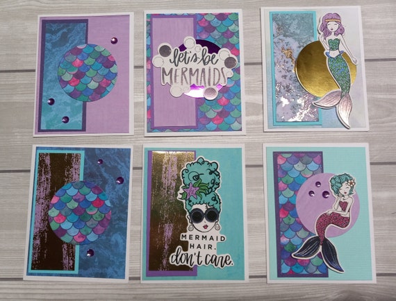 Mermaid Cardkit Diy Xard Kit Mermaid Theme Cards Cardmaking | Etsy