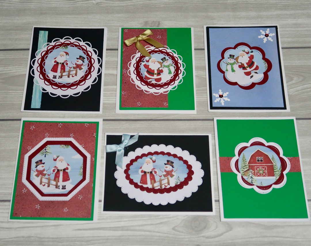Santa Snowman Christmas Card Kit, DIY Santa Cards, DIY Snowman Card Kit ...