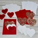 Lace Heart Valentine's Card Kit: DIY Gold & Red, Makes 4 - Etsy