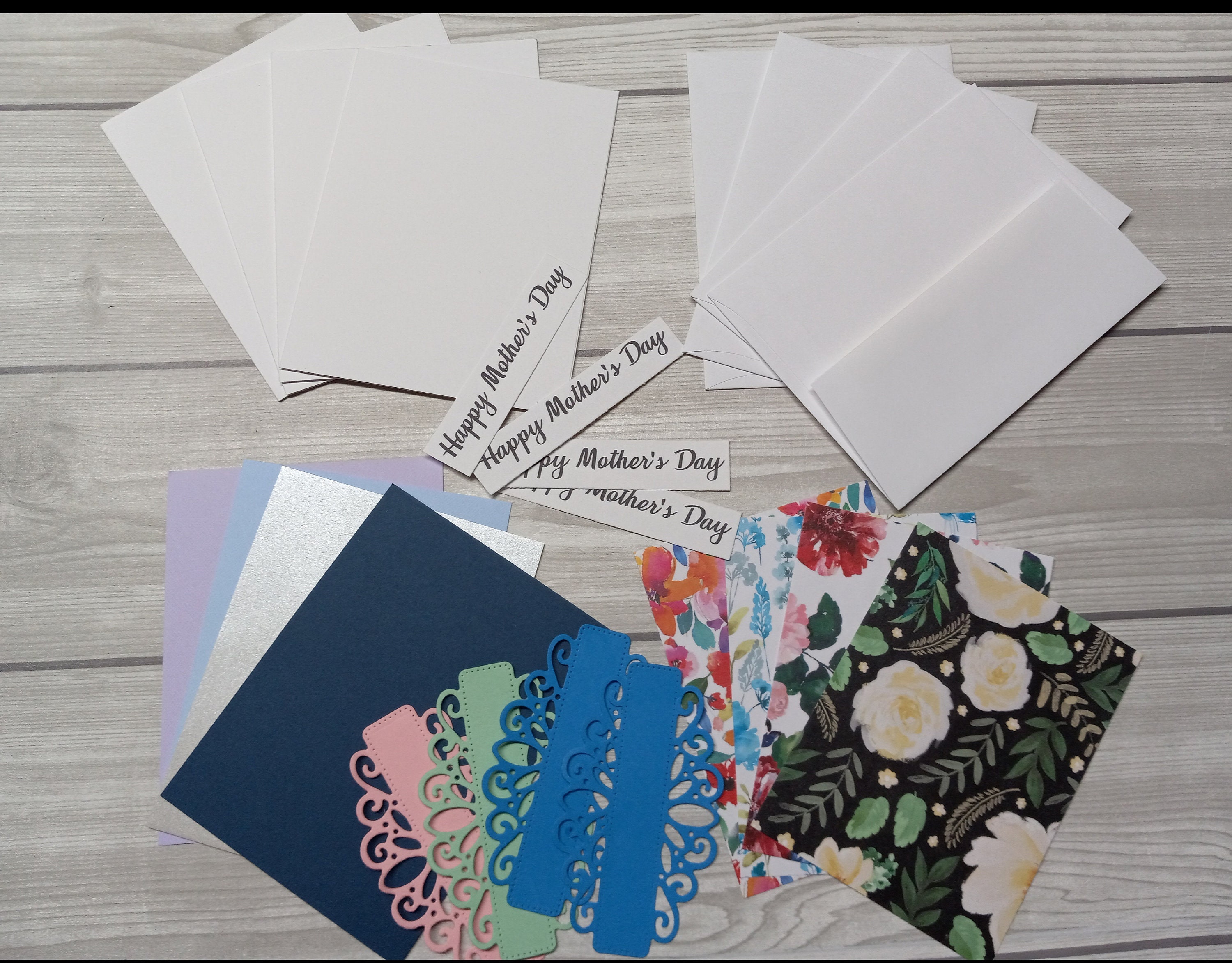Floral Mother's Day Card Kit: Handmade Cards, Easy Assemble (4ct) - Etsy