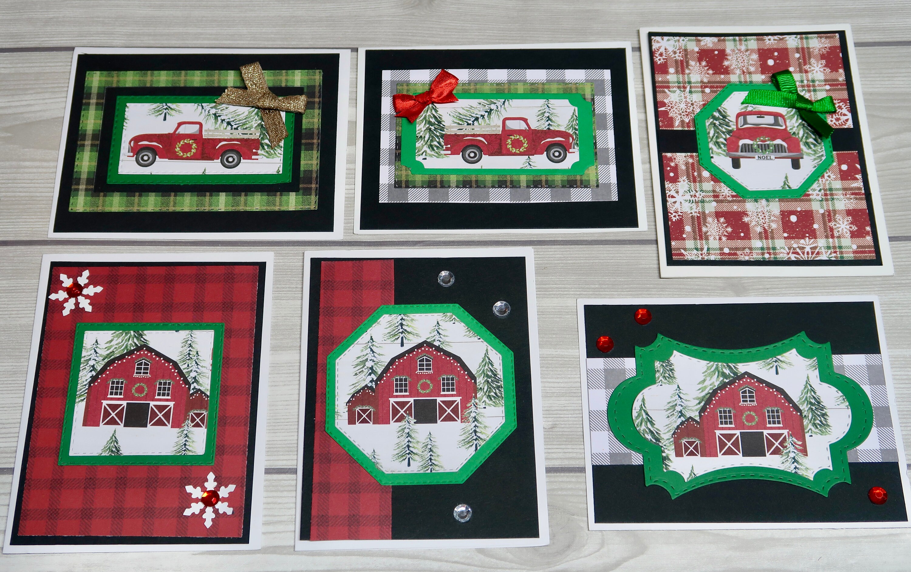 Farm Truck Christmas Cards, DIY Christmas Barn Cards, Card-kit, Diy ...