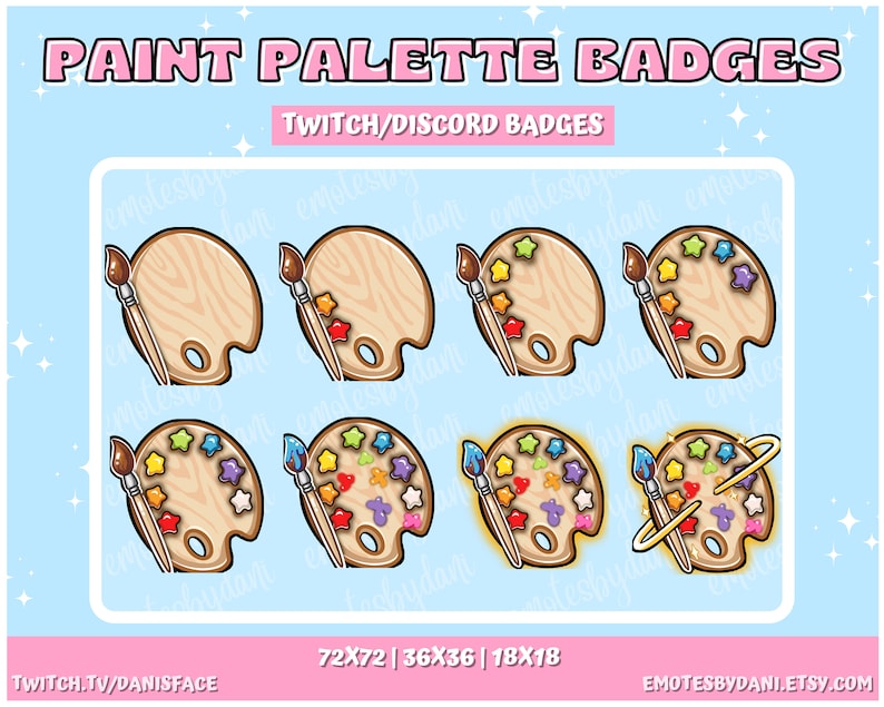 Paint Palette Badges | Twitch & Discord Badges - Etsy